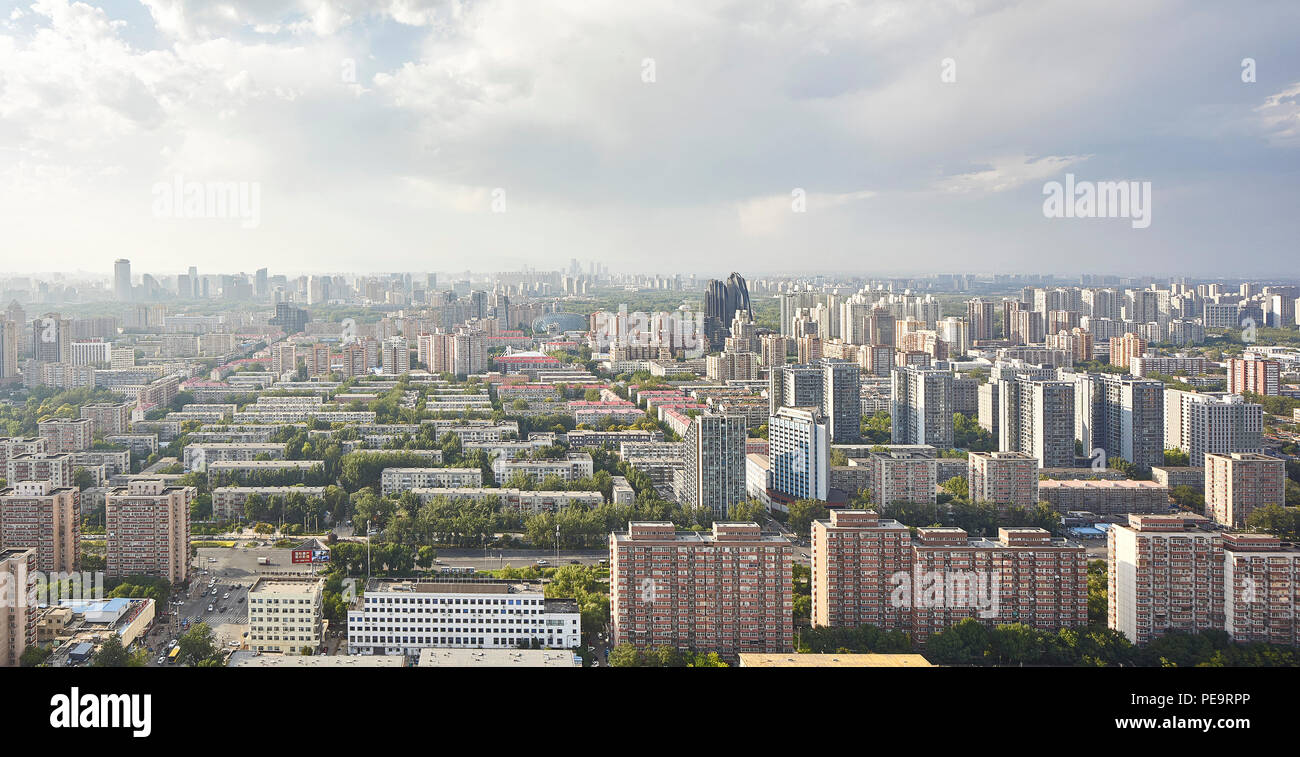 Beijing cityscape with view of Chaoyang Park Plaza. Chaoyang Park Plaza ...