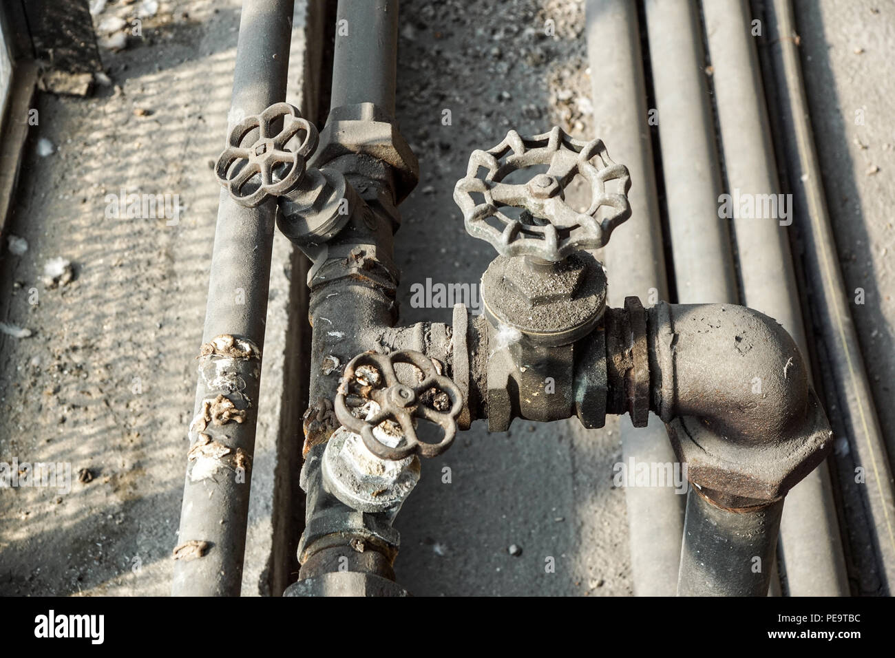 pipe off the water supply, both old rust corrosion Stock Photo - Alamy