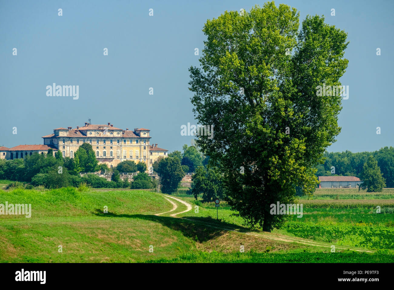 Rural landscape along the Po cycle path near Orio Litta (Lodi, Lombardy ...