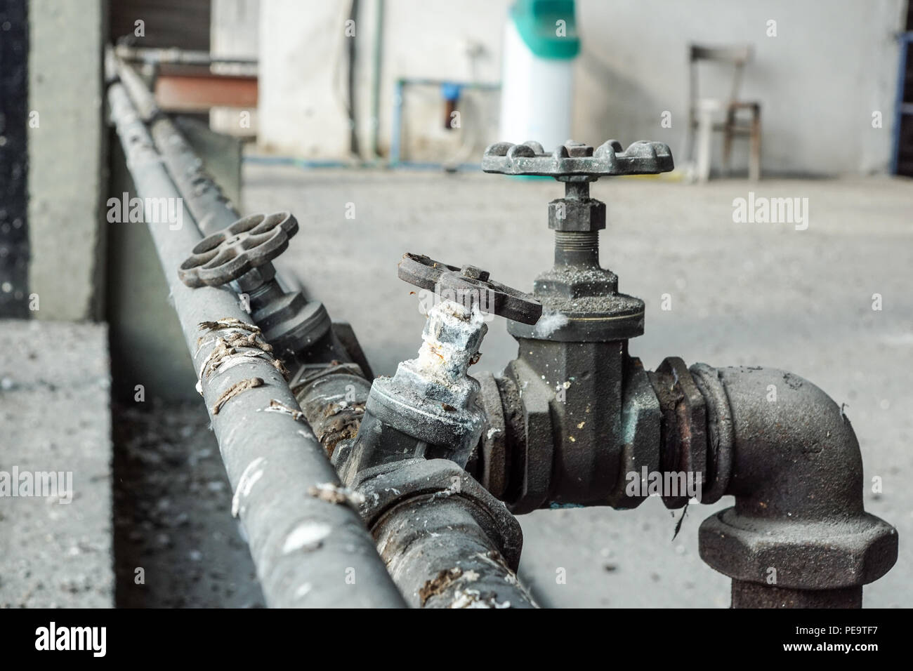 pipe off the water supply, both old rust corrosion Stock Photo - Alamy