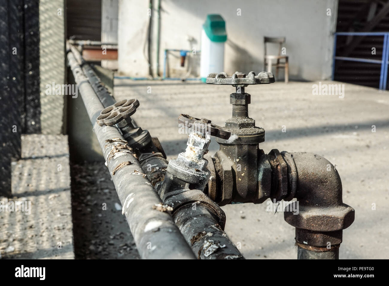 pipe off the water supply, both old rust corrosion Stock Photo - Alamy