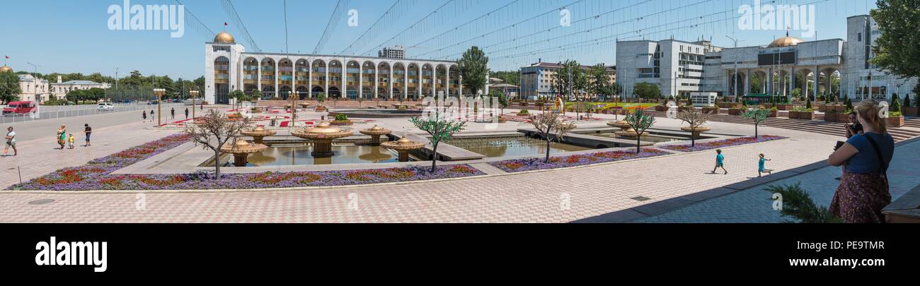 Panorama view of Ala Too Square, a popular tourist destination in ...