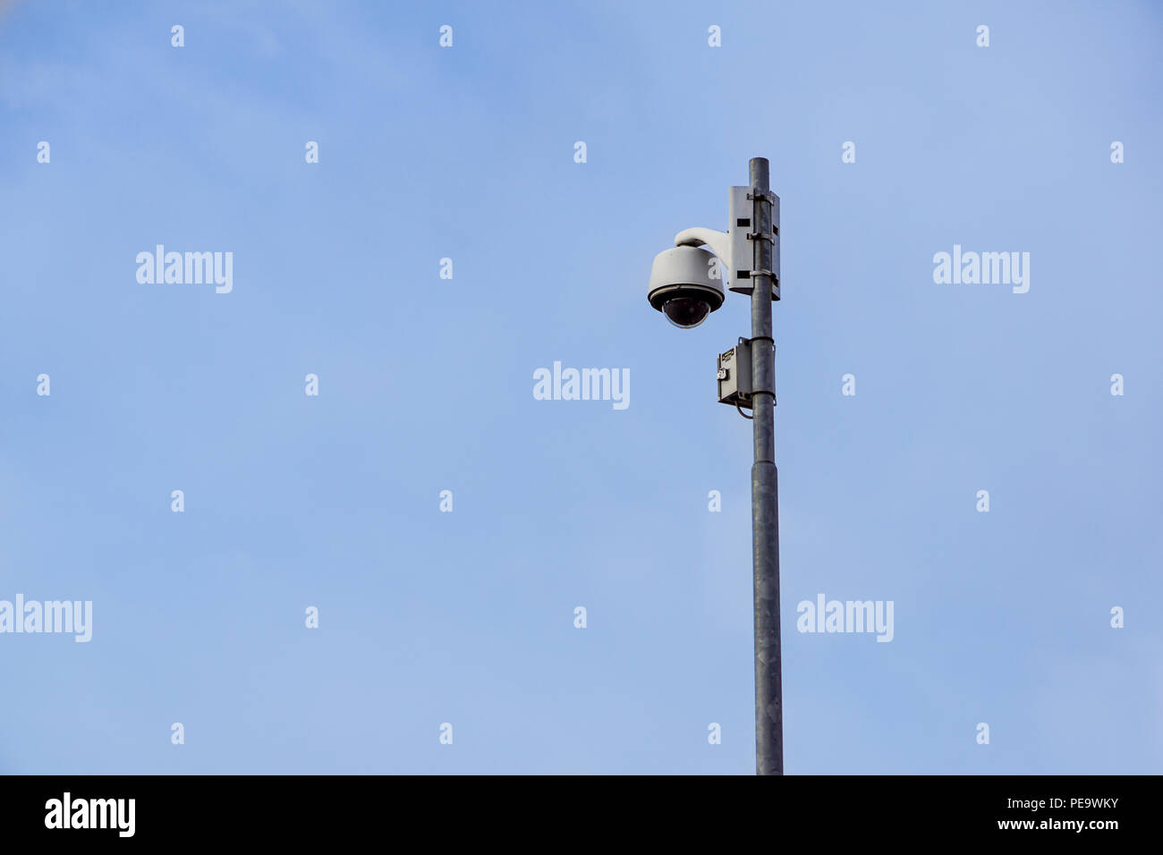 outdoor video surveillance camera , dome security camera on the street ...