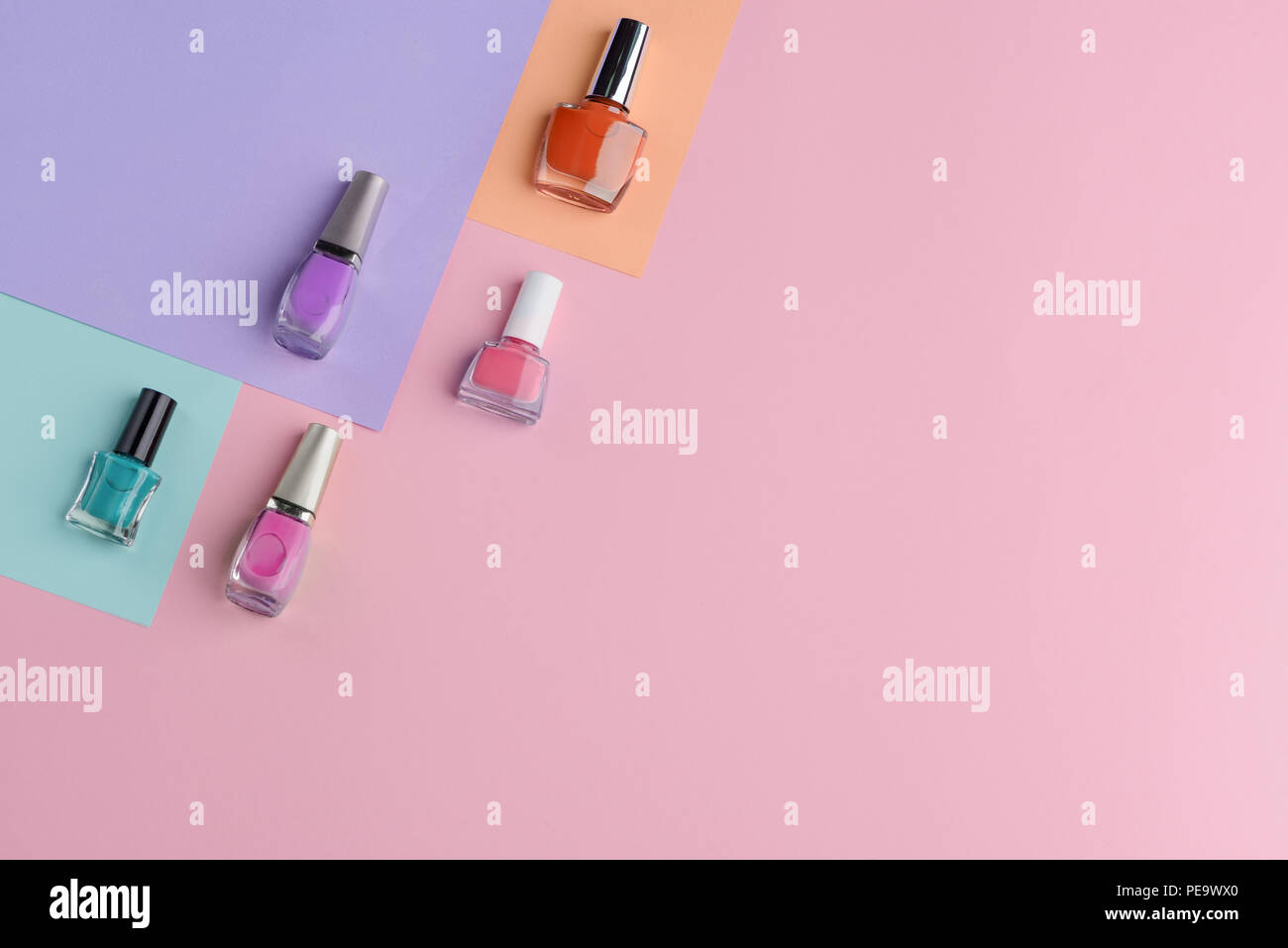 Set of five nail lacquers Stock Photo - Alamy
