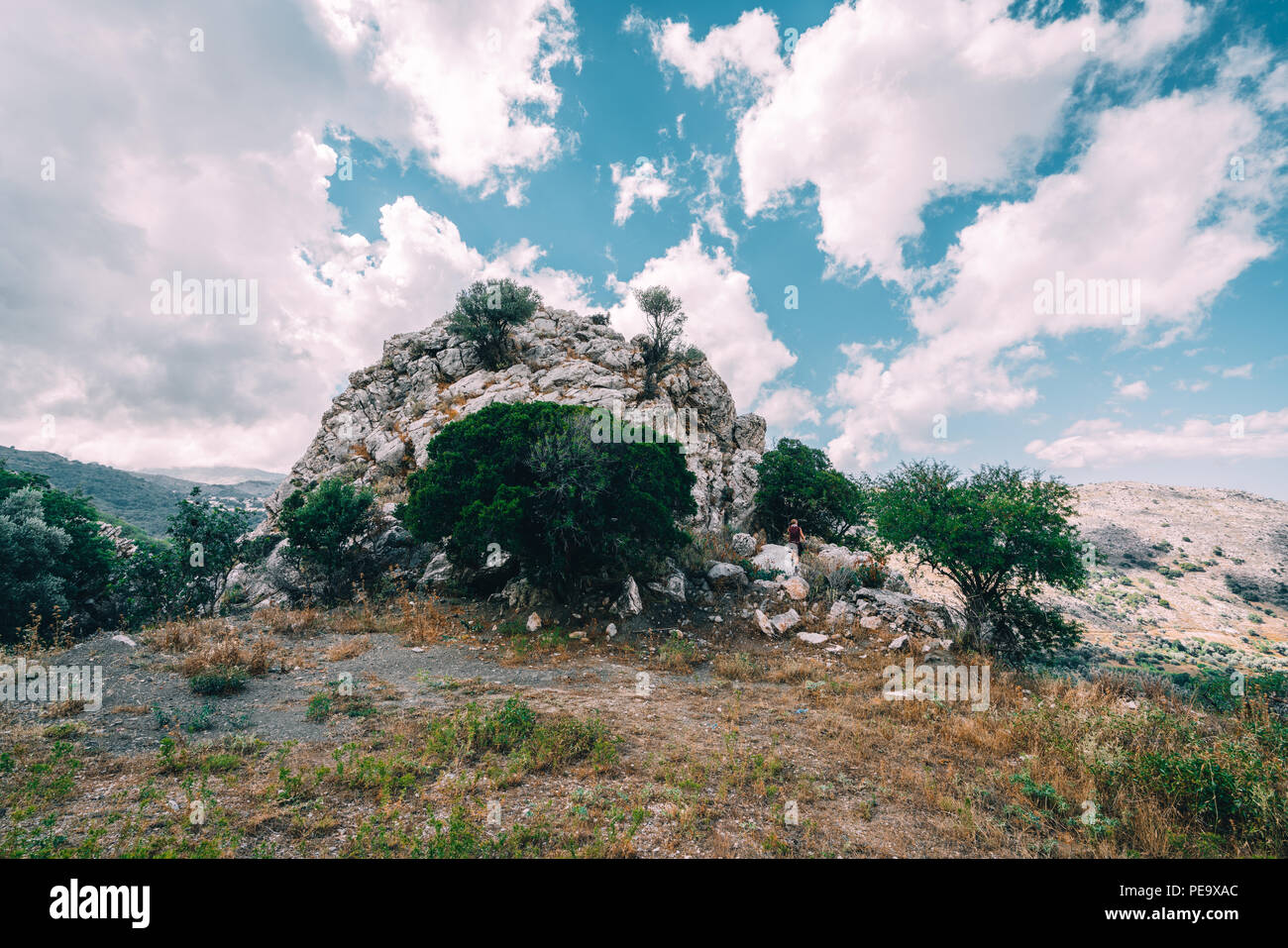 Mointains in Crete, Greece. View to Sivas. Panorama landscape from ...