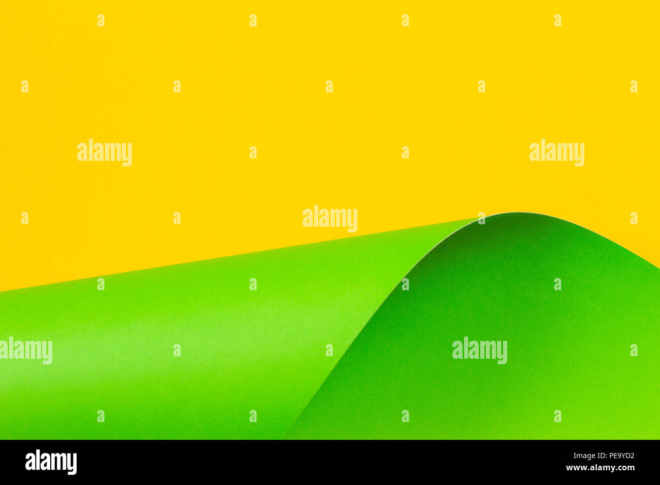 Abstract geometric shape yellow and green color paper background Stock ...