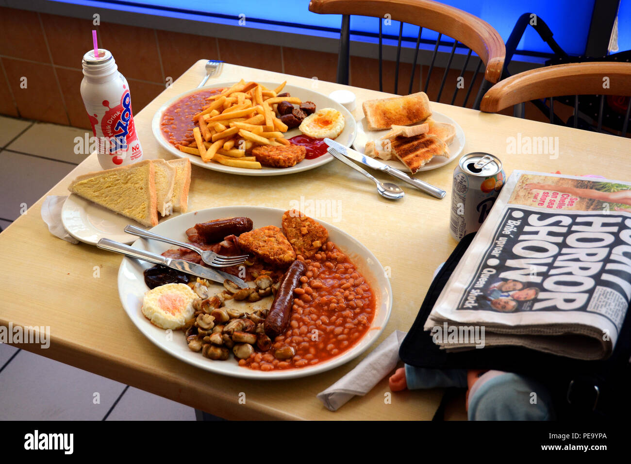Two large full English breakfasts Stock Photo - Alamy