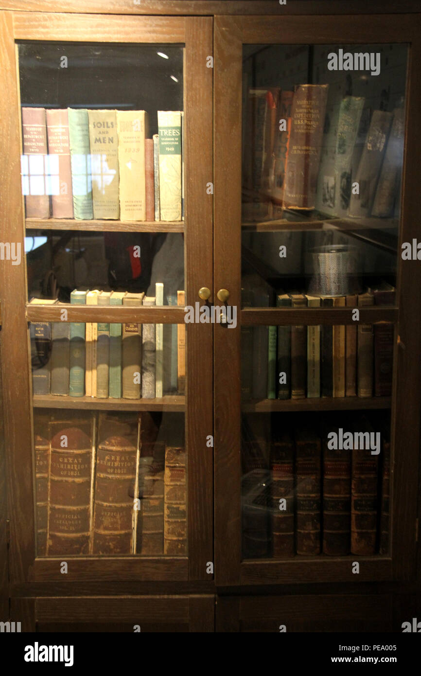 Collection of old antique books in bookshelf Stock Photo - Alamy