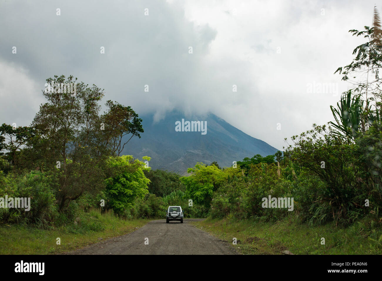 driving toward volcano Stock Photo - Alamy
