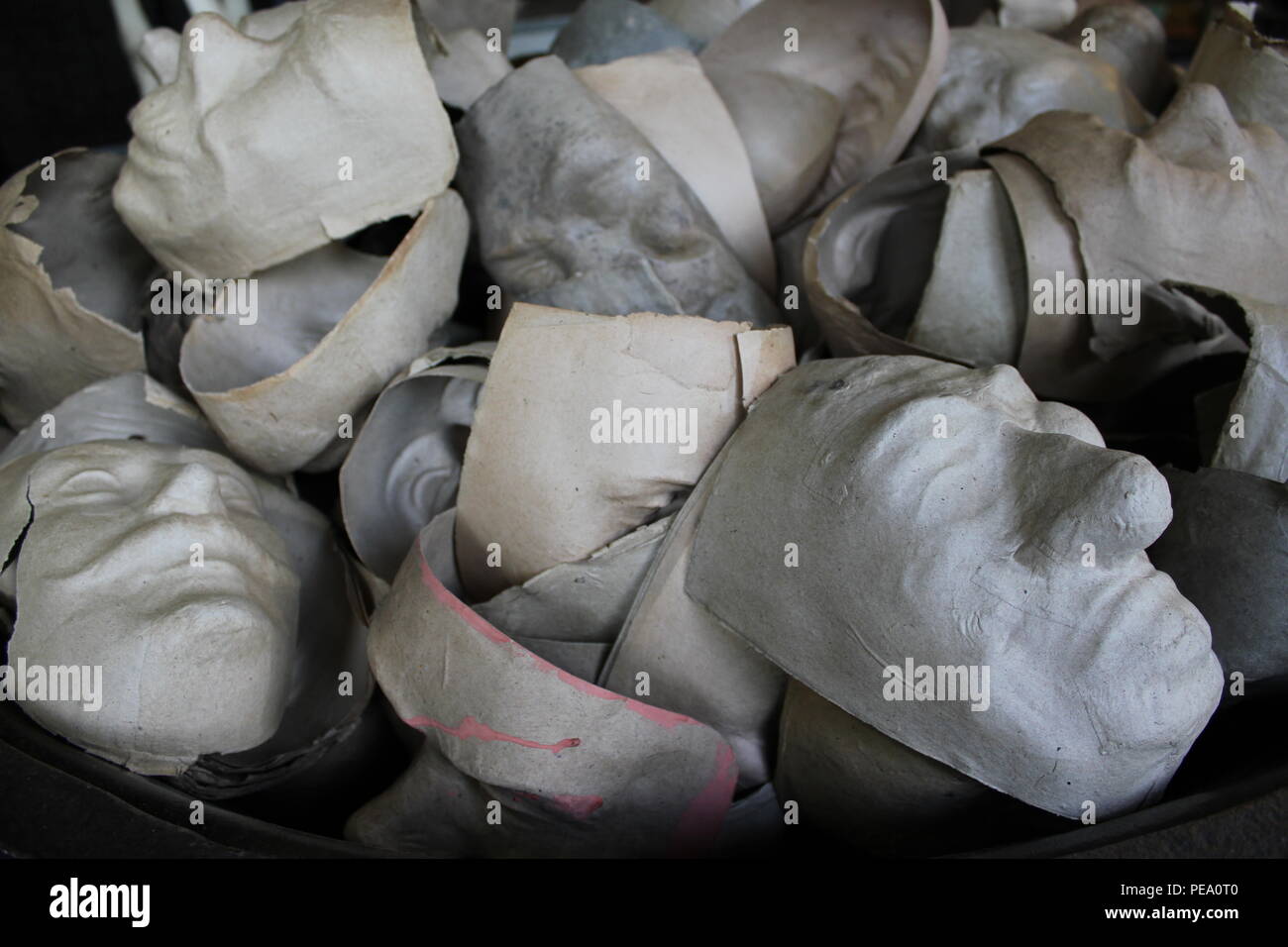 Paper mache face masks of individual faces at Architectural Artifacts ...