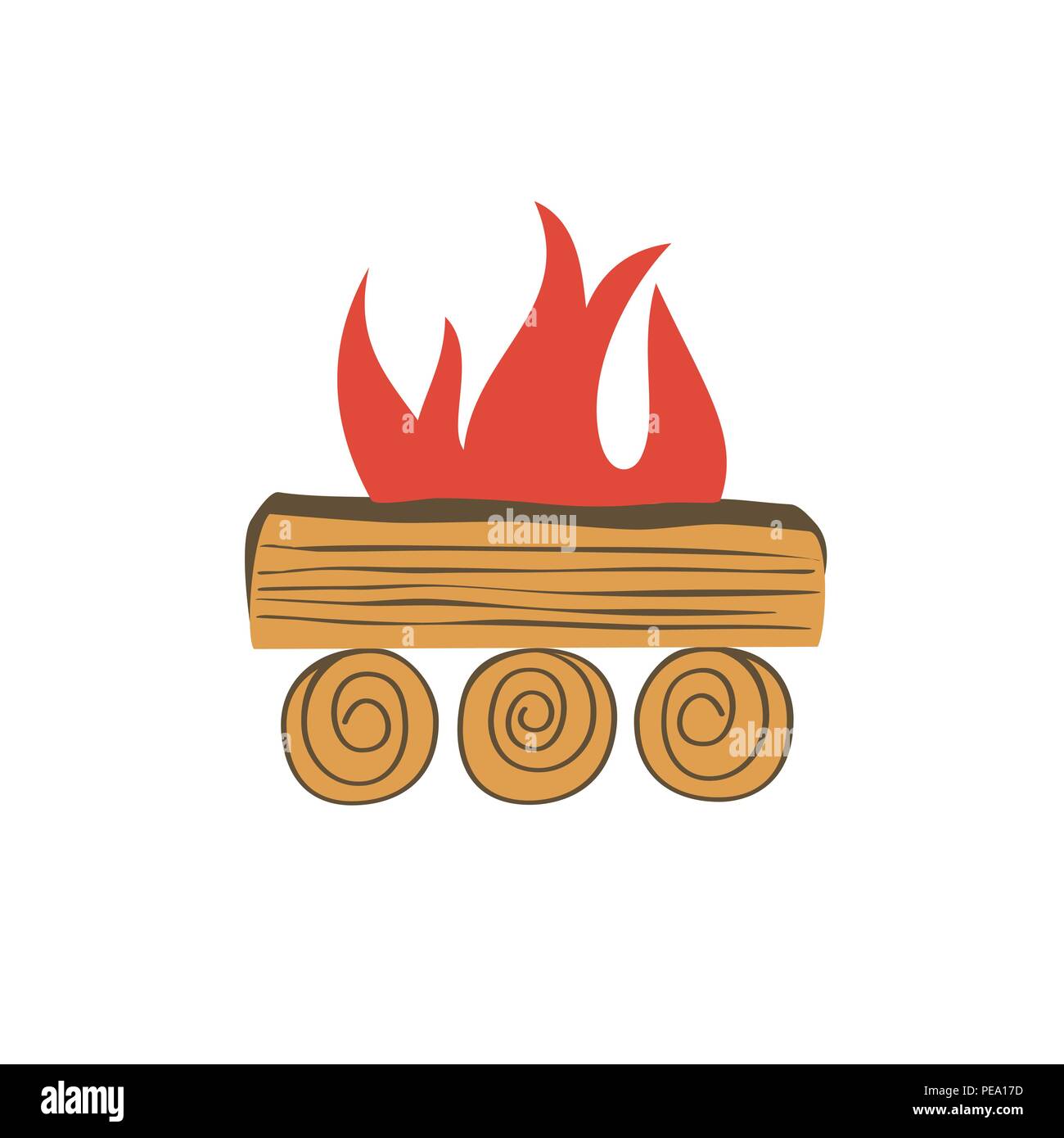 Logs burning fire Stock Vector Images - Alamy