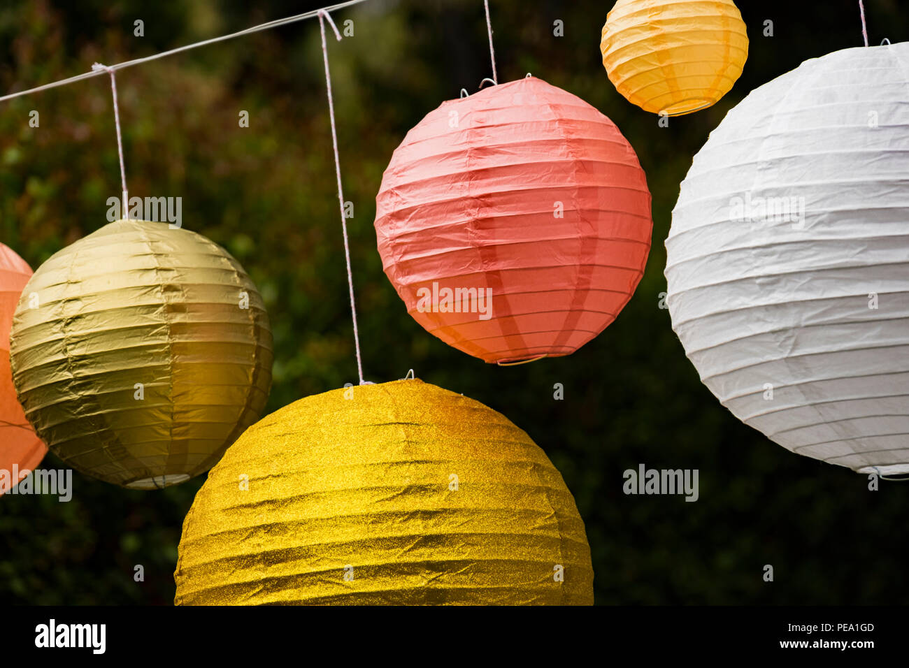 String of paper lanterns hi-res stock photography and images - Alamy