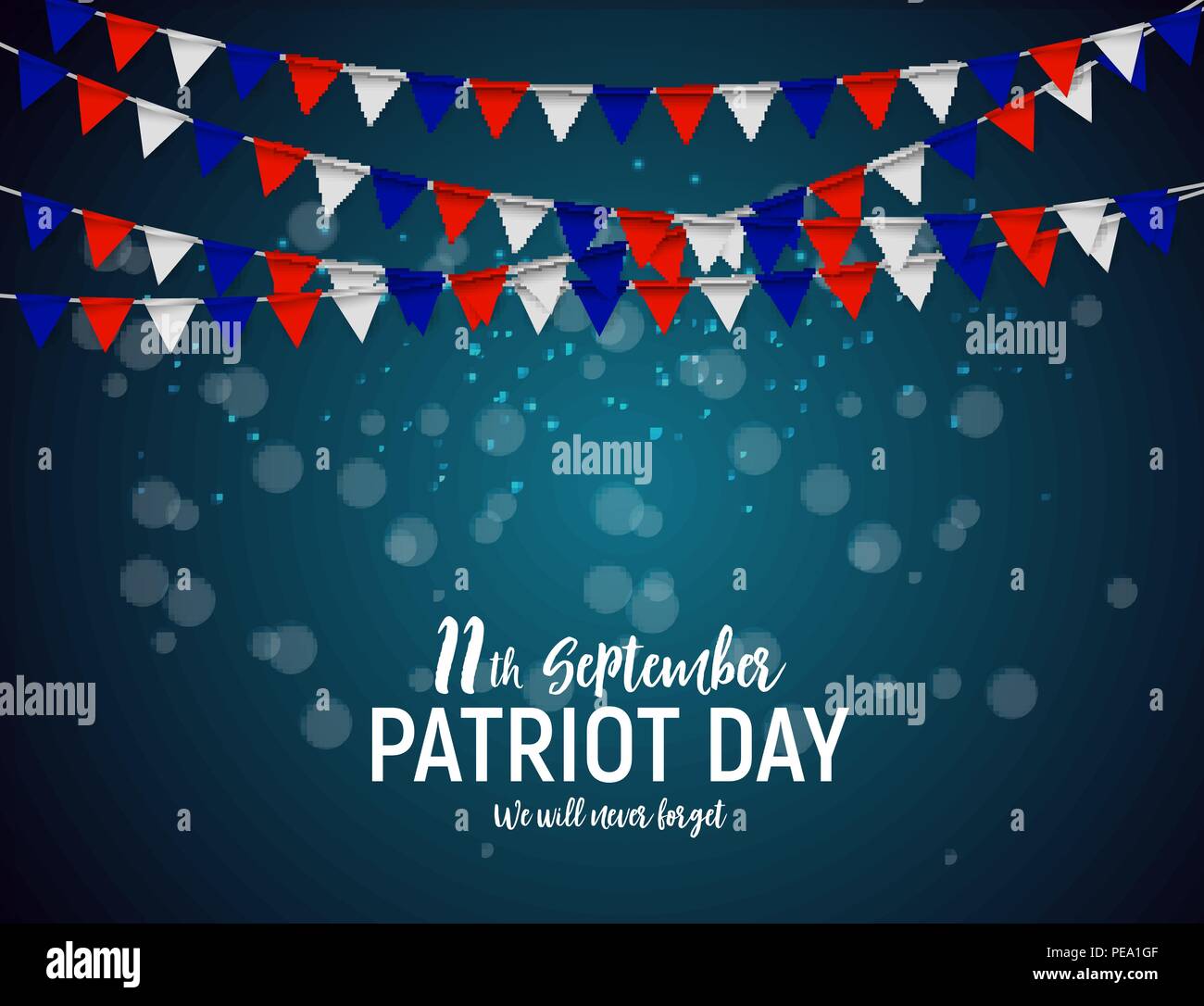 Patriot Day USA poster background.September 11, We will never forget ...