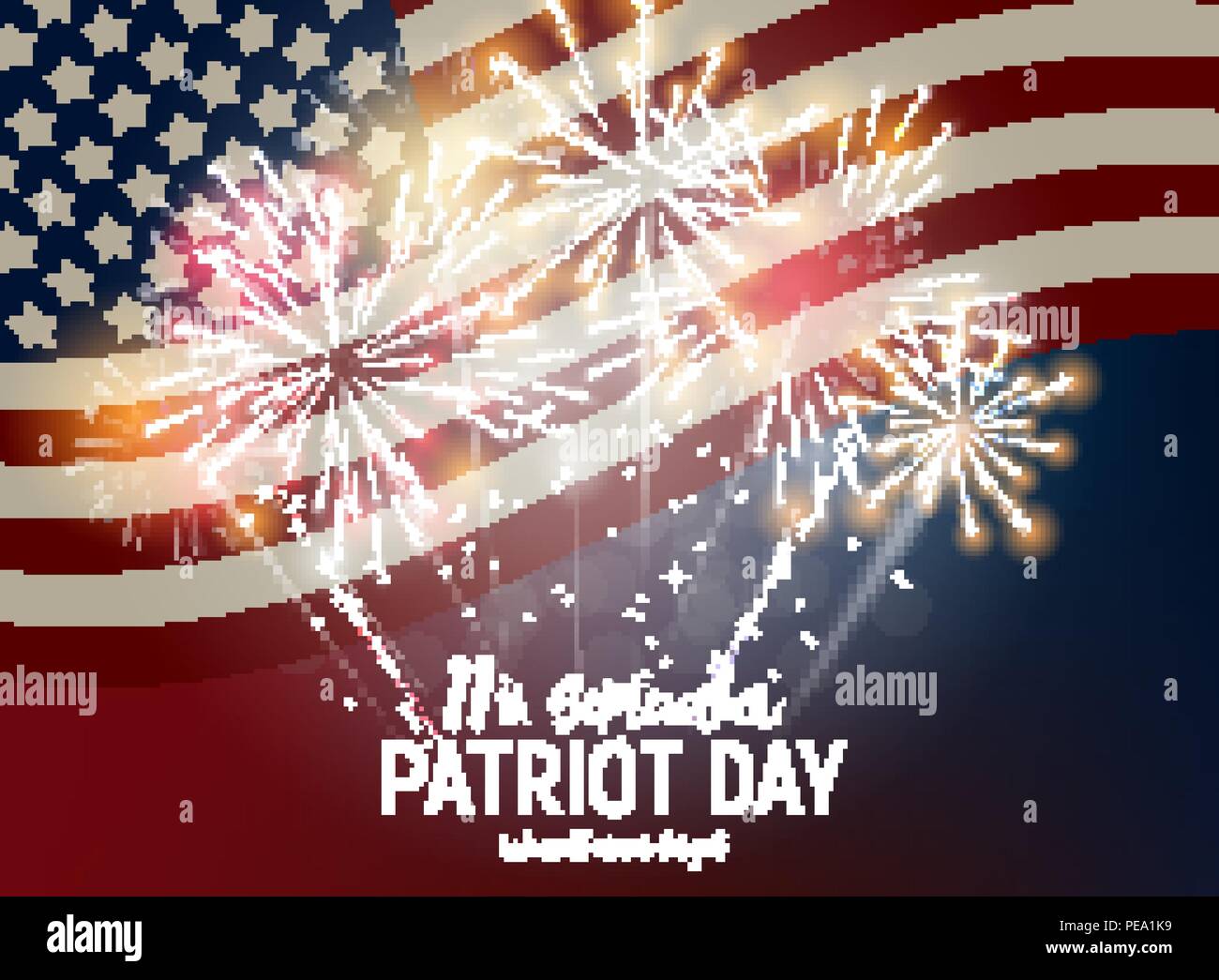 Patriot Day USA poster background.September 11, We will never forget ...