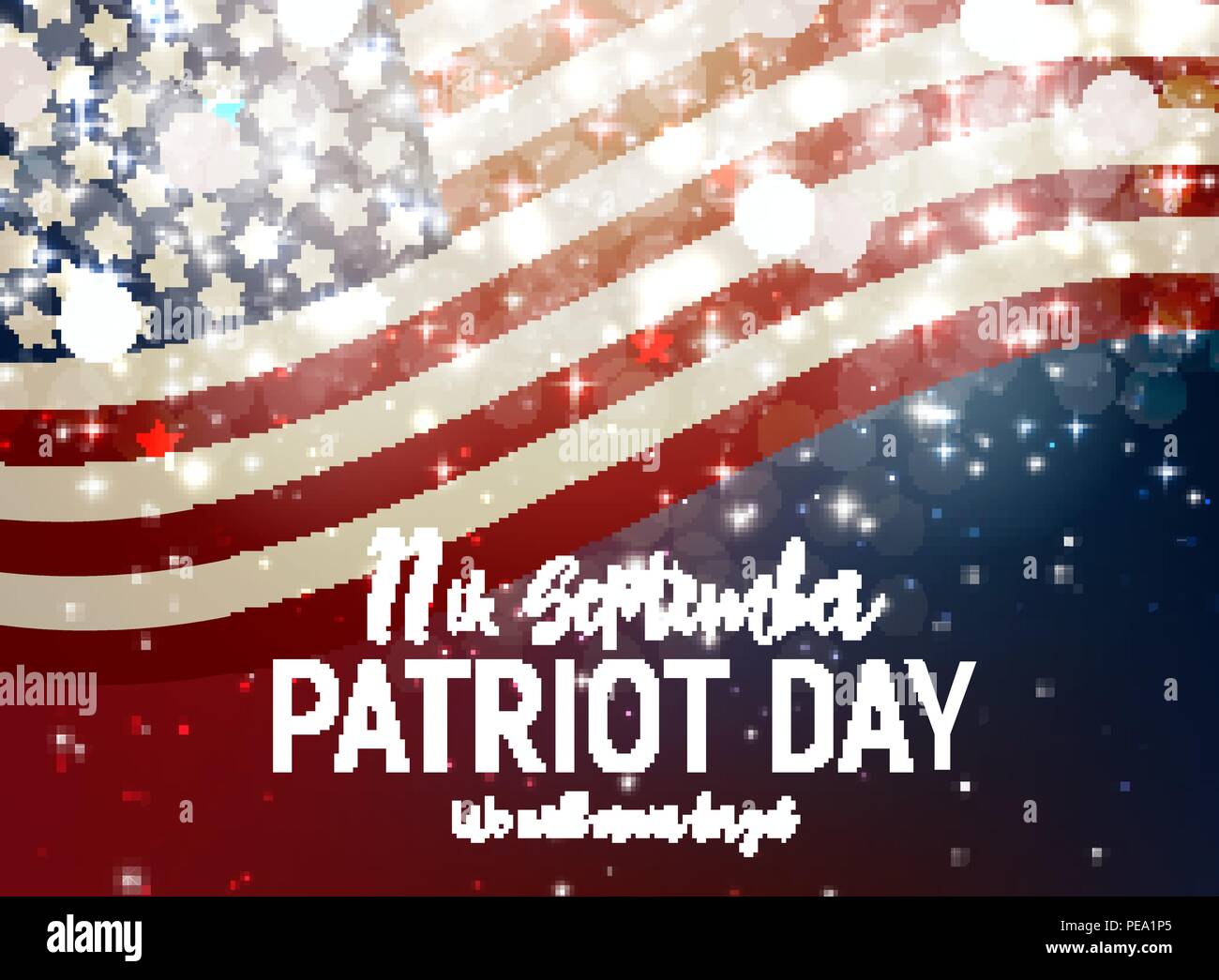 Patriot Day USA poster background.September 11, We will never forget ...
