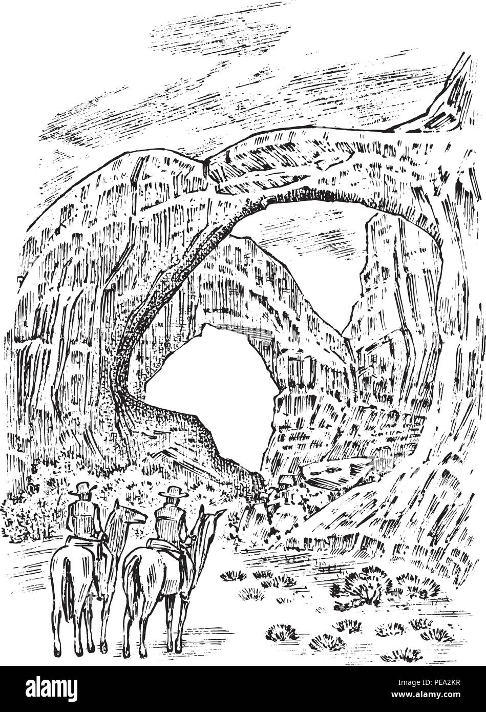 Vintage Cave wave in the mountains. Grand Canyon in Arizona, United ...