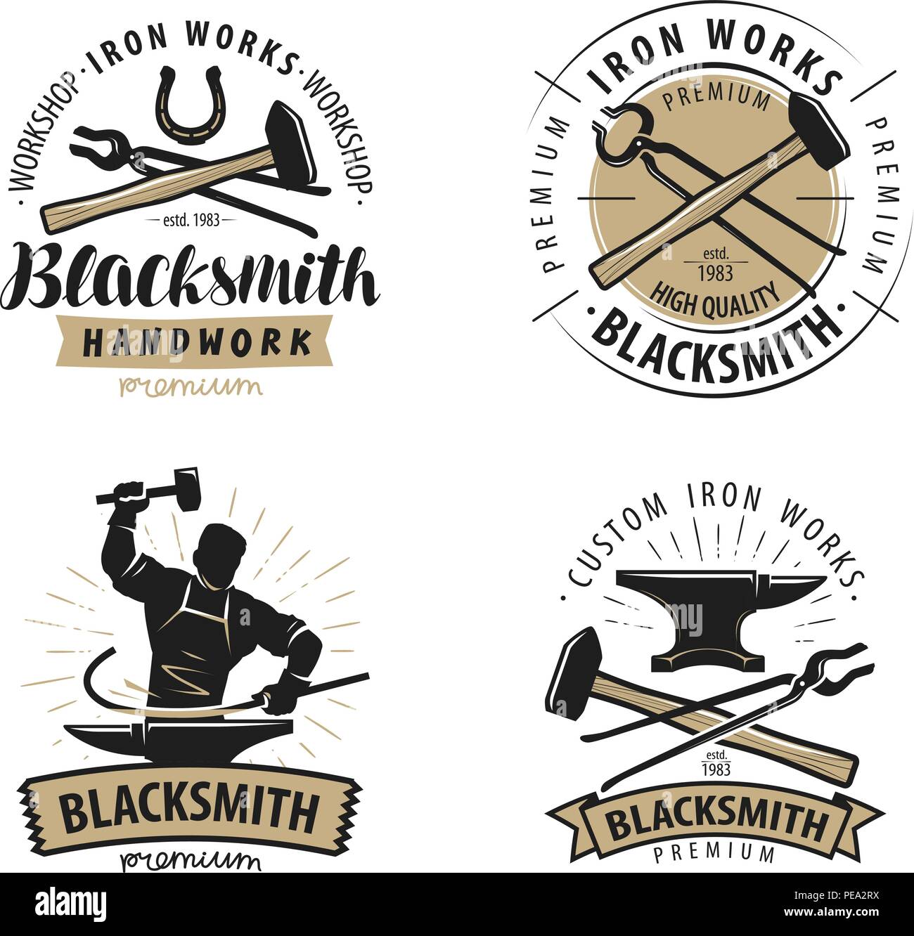 Forge logo smithy symbol hi-res stock photography and images - Alamy