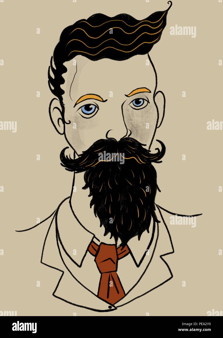Bushy beard illustration hi-res stock photography and images - Alamy
