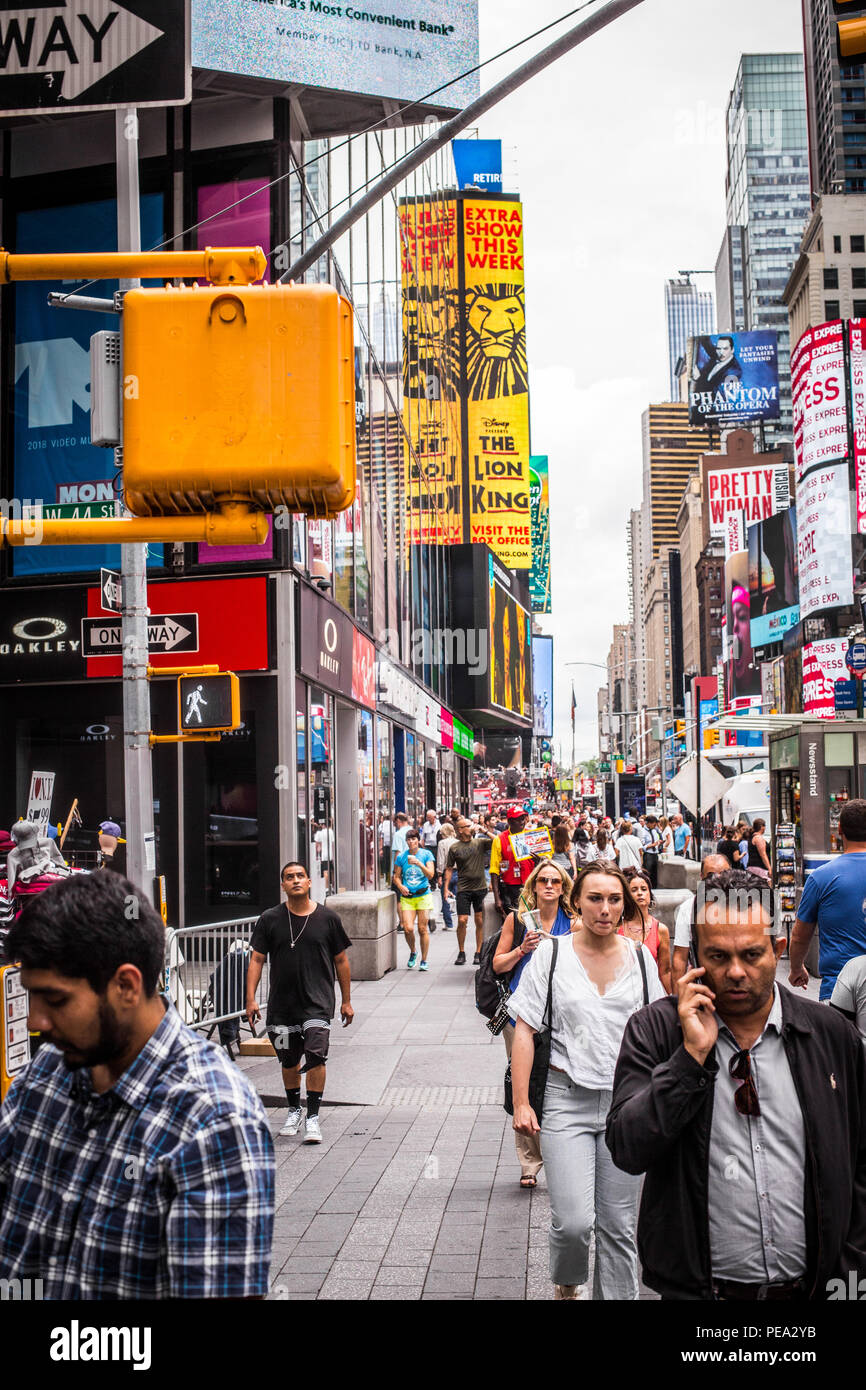 New York City Crowded Sidewalk