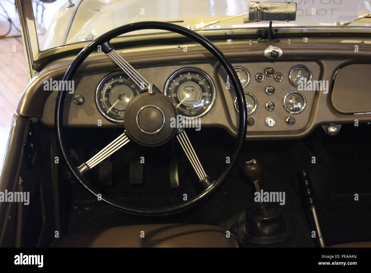 TR3 steering wheel and interior dashboard at Architectural Artifacts in ...