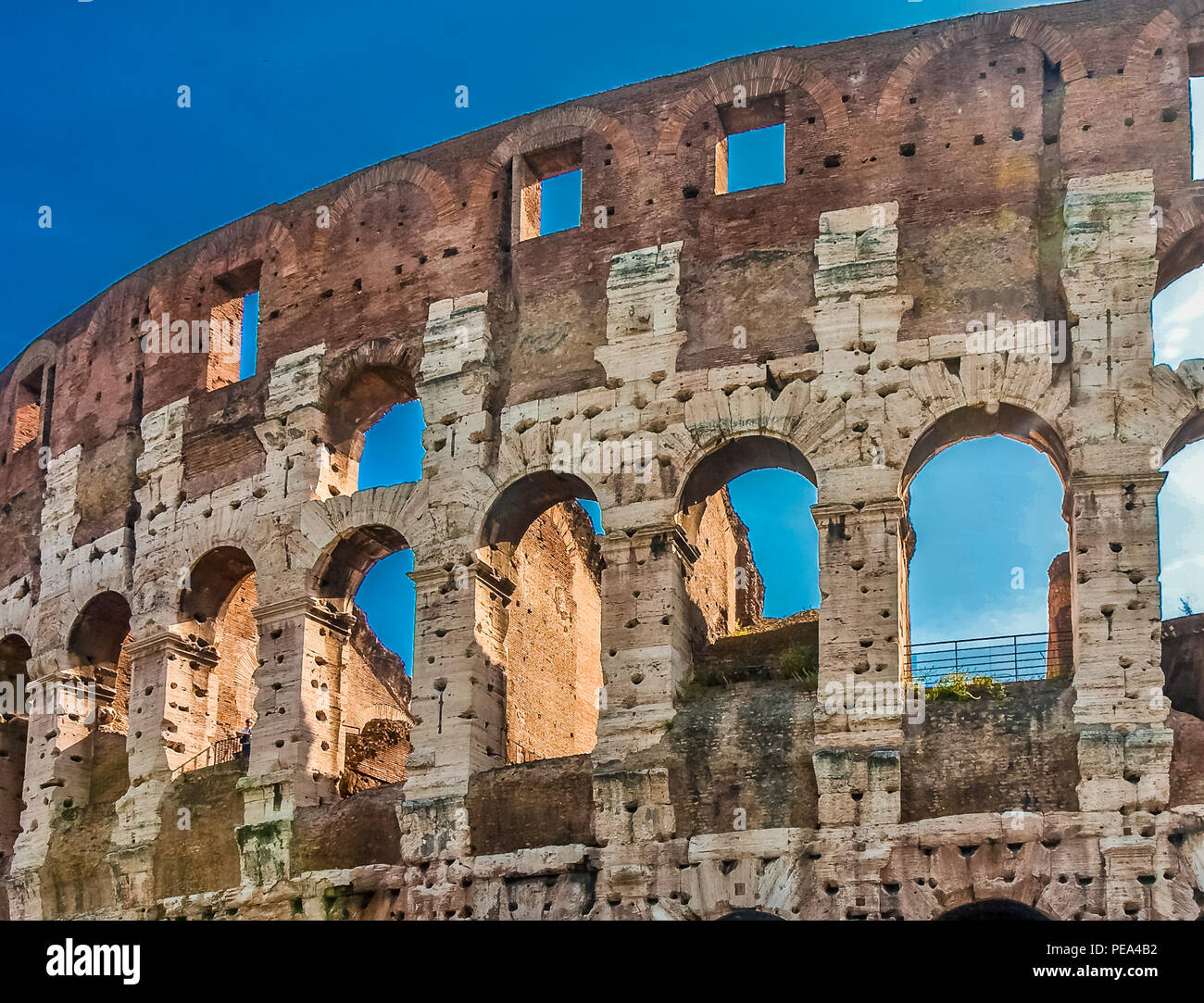 View of the Roman Coliseum from the street Stock Photo - Alamy