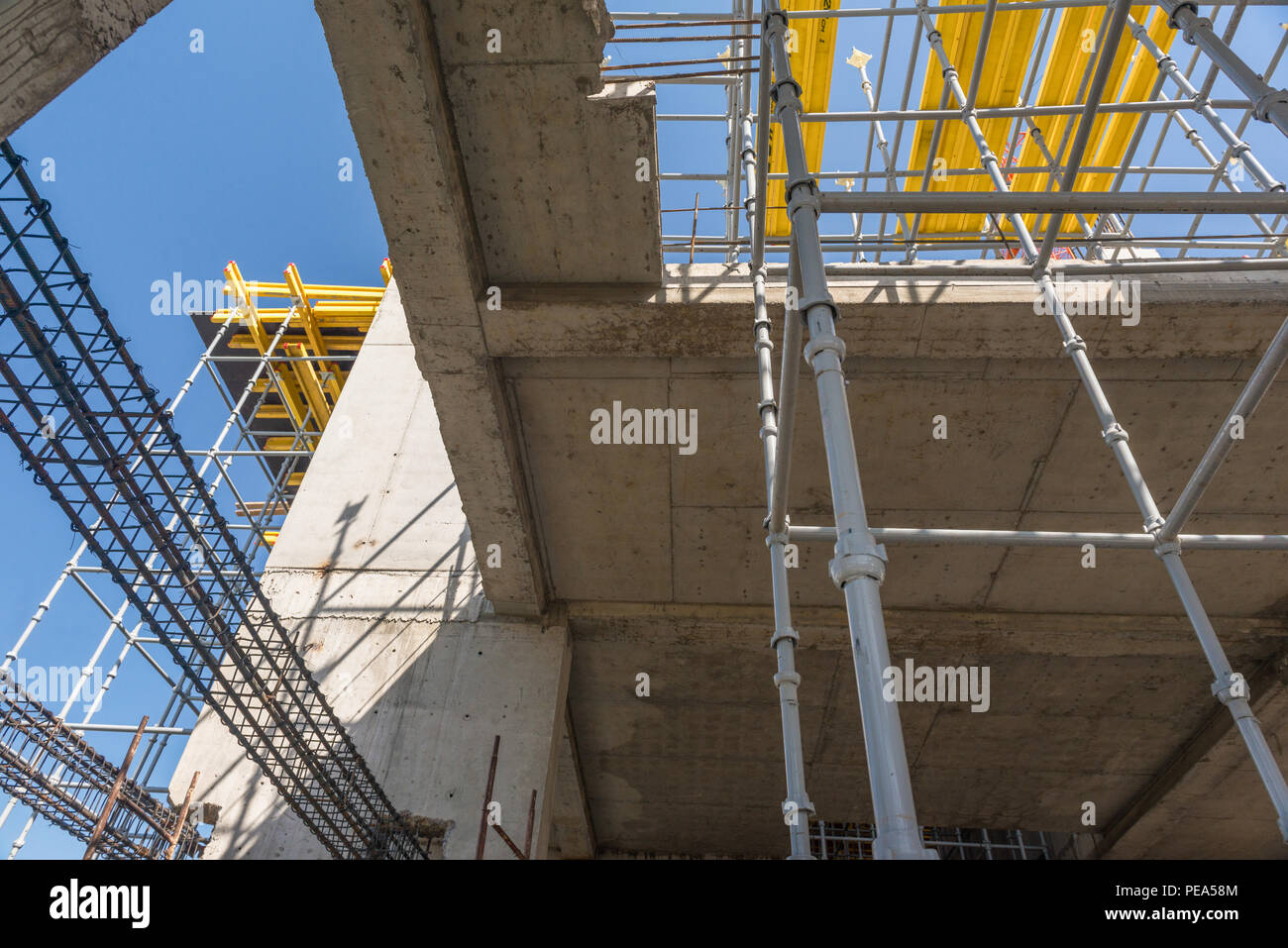 metal concrete structures of the building under construction ...