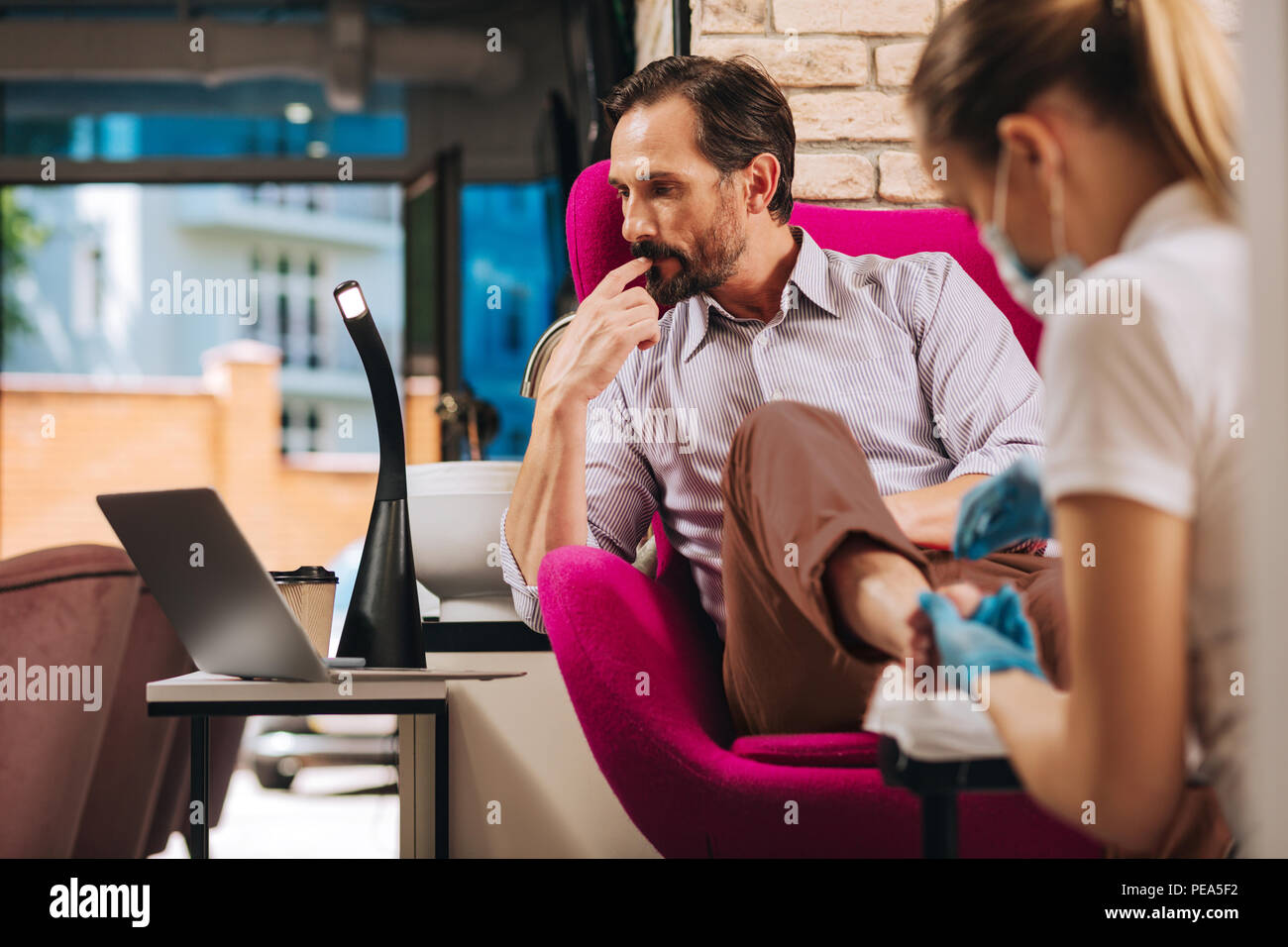 Man with nail polish hi-res stock photography and images - Alamy