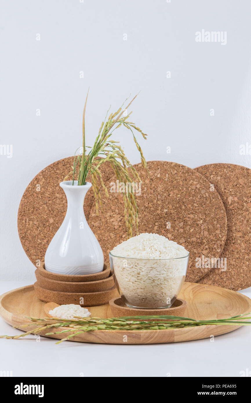 Glass bowl of rice on background,shallow Depth of Field,Focus on rice ...