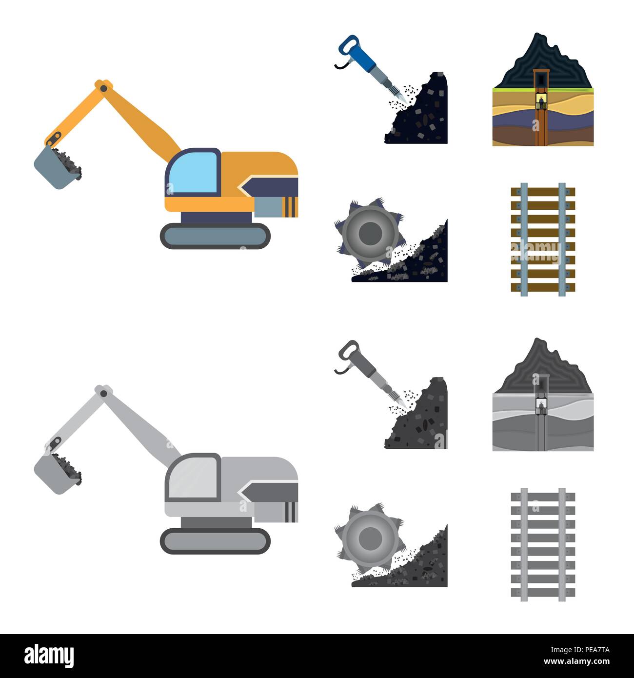 Excavator, tunnel, elevator, coal harvester and other equipment.Mine ...