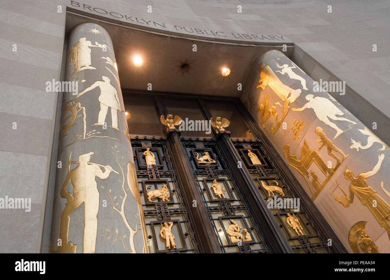 Brooklyn Public Library doors NYC Stock Photo - Alamy