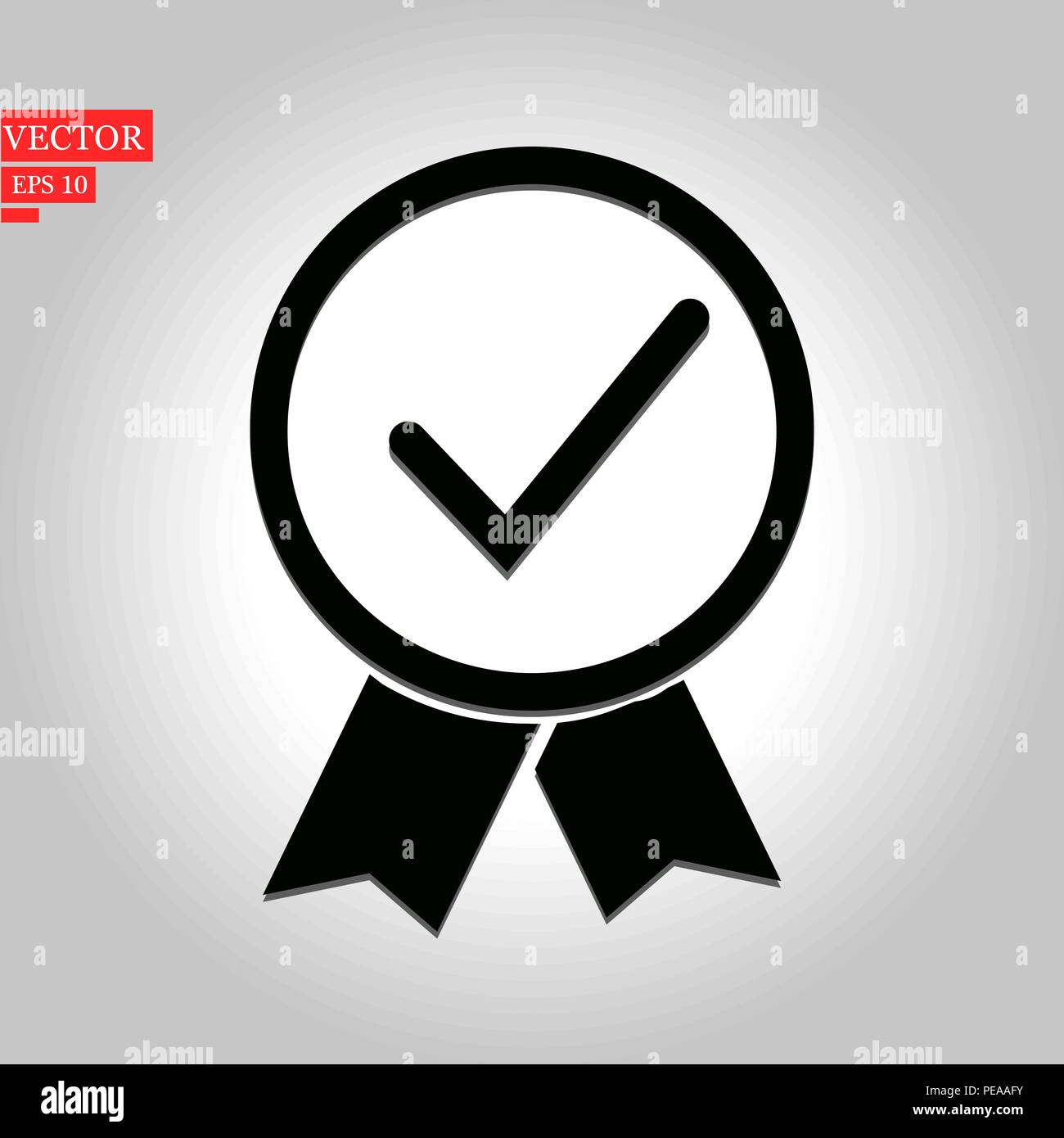 Approved or certified medal icon in a flat design. Award symbol ...