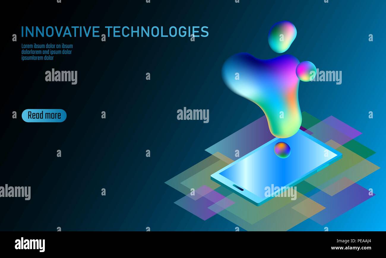 3D-enabled display smartphone concept. Stereoscopic output view ...