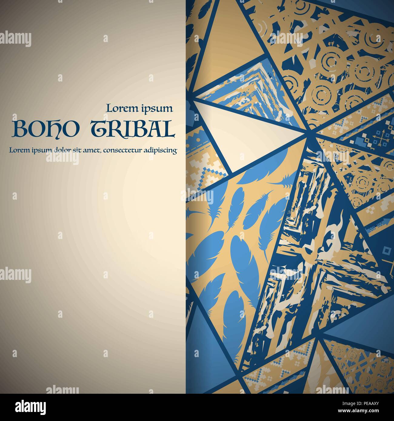 Boho pattern background with triangles and different colors Stock ...