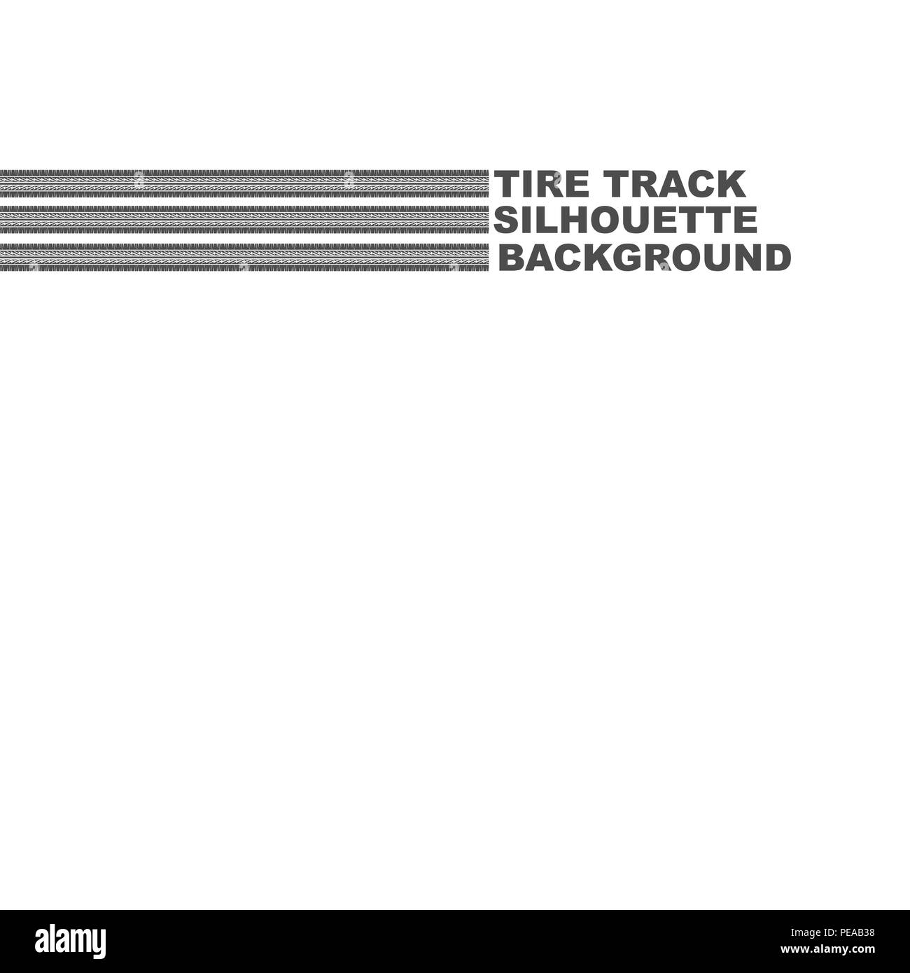 Three tire track lines with sample text isolated on white background ...