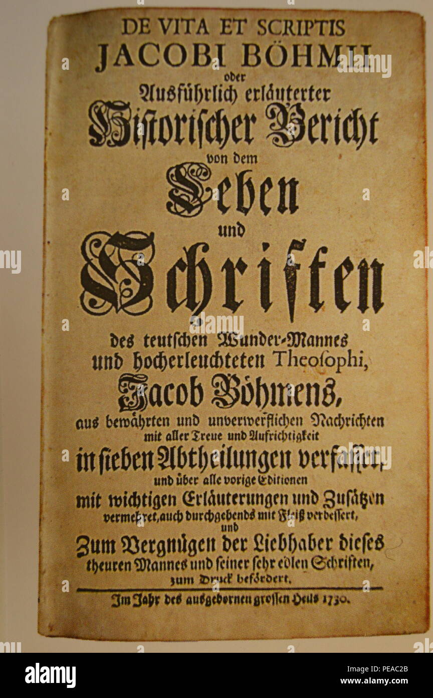 jakob jacob bohme boehme böhme photo matthias wehnert Stock Photo - Alamy