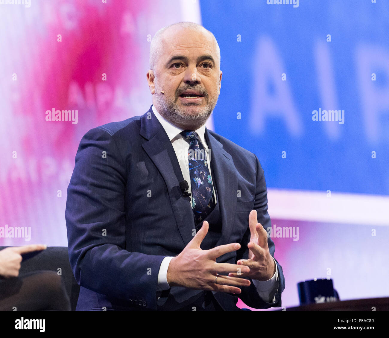 Edi Rama, Prime Minister of Albania, speaking at the AIPAC (American ...