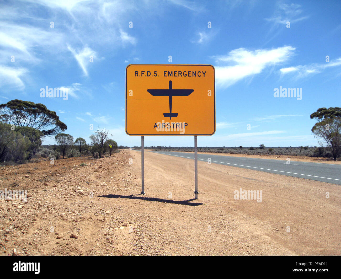Royal Flying Doctor Service (RFDS) emergency airstrip on the Nullarbor ...