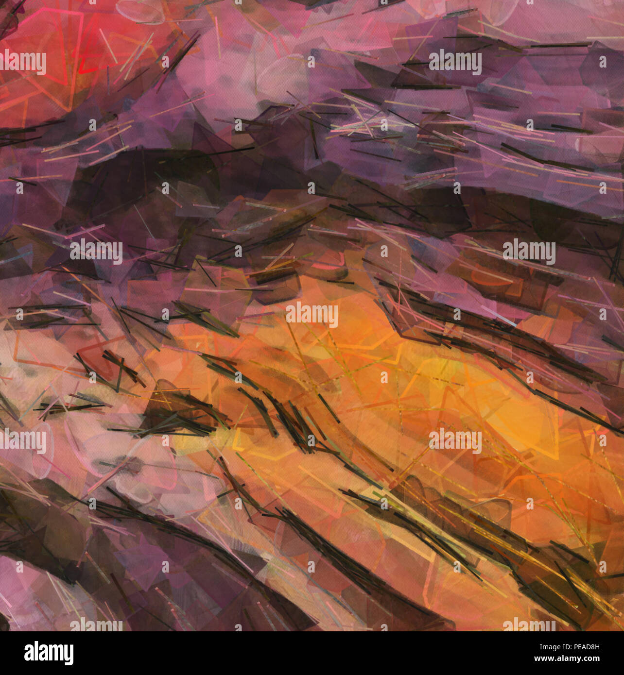 Digital art abstract pattern. Hand drawing modern style art print ...