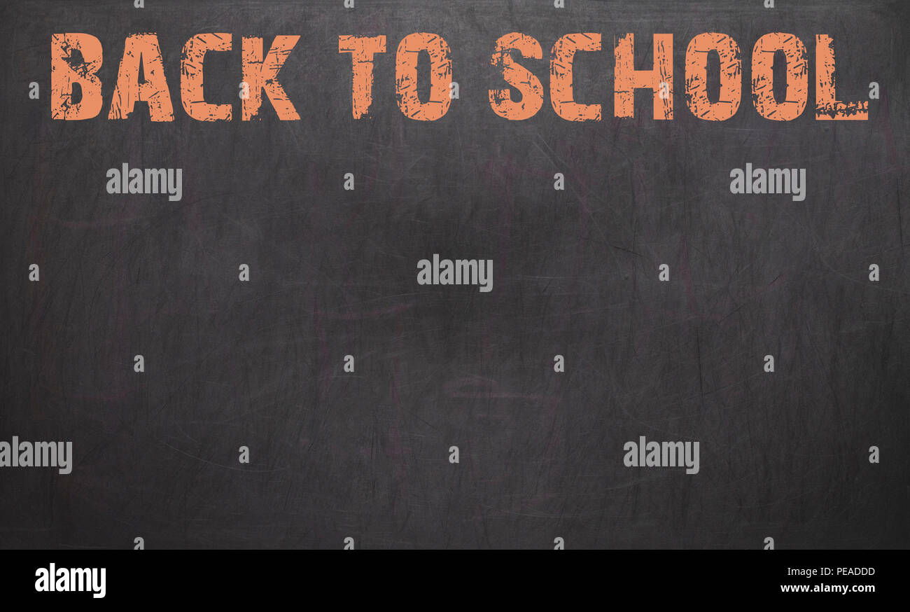 on the chalkboard written back to school Stock Photo - Alamy