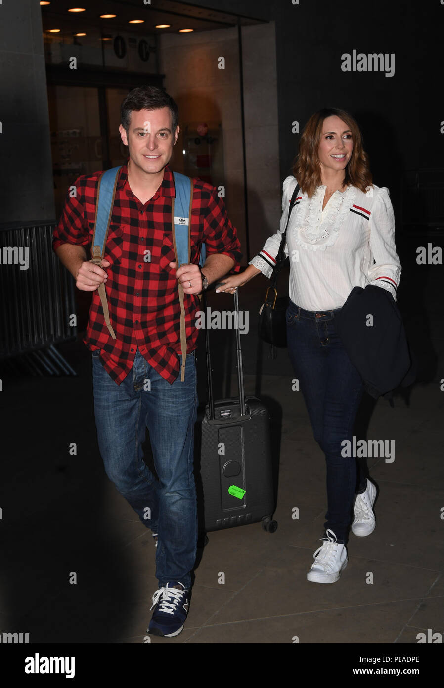 Presenters Matt Baker and Alex Jones, outside the BBC after appearing ...