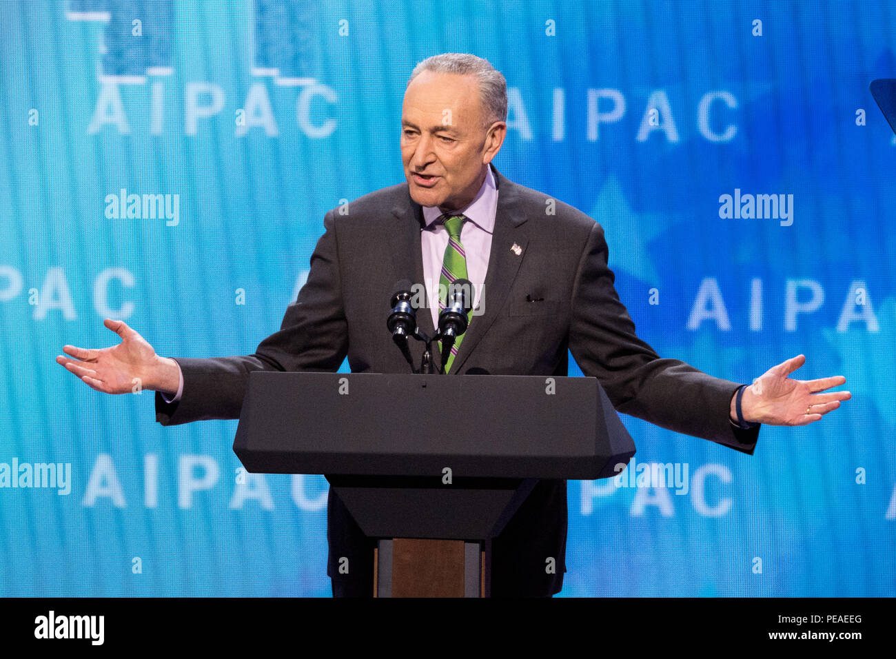 Chuck Schumer, United States Senator (D) from New York, speaking at the ...