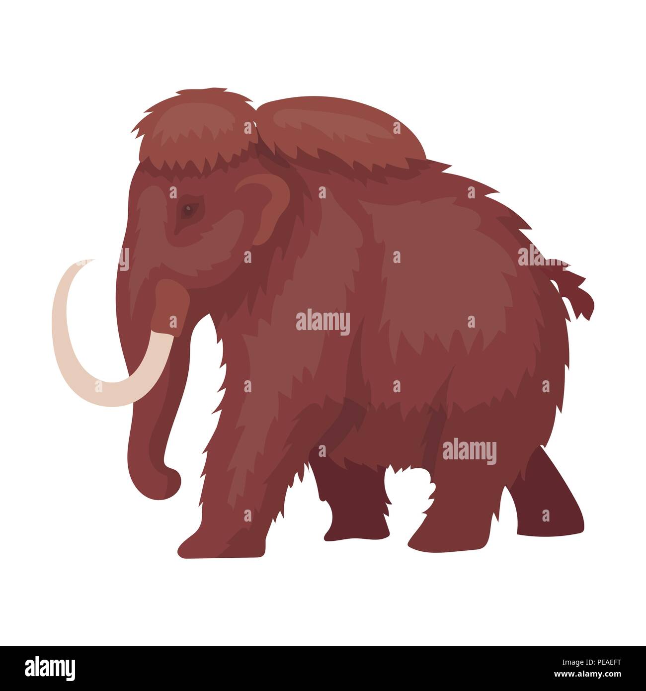 Mammoth icon in cartoon design isolated on white background. Dinosaurs ...