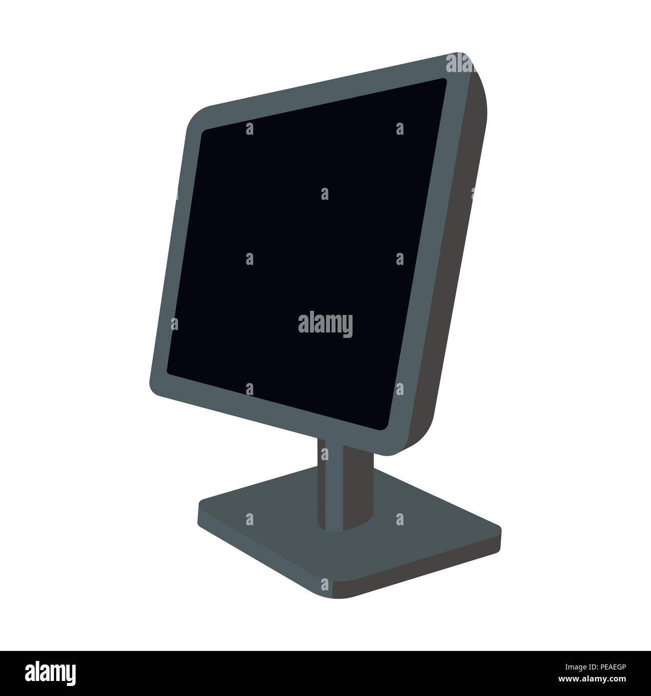 Computer monitor icon in cartoon design isolated on white background ...