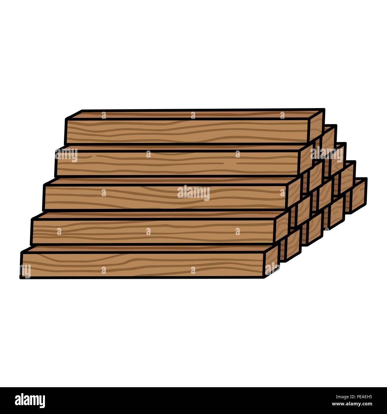 Stack of lumbers icon in cartoon style isolated on white background ...