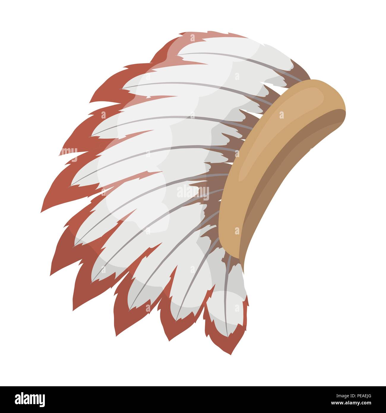 War bonnet icon in cartoon style isolated on white background. USA ...