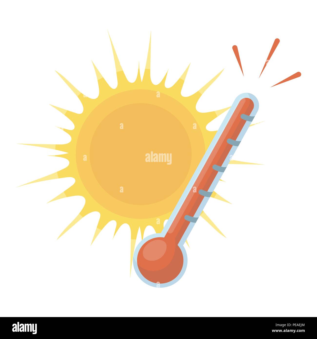 Heat icon in cartoon style isolated on white background. Weather symbol ...