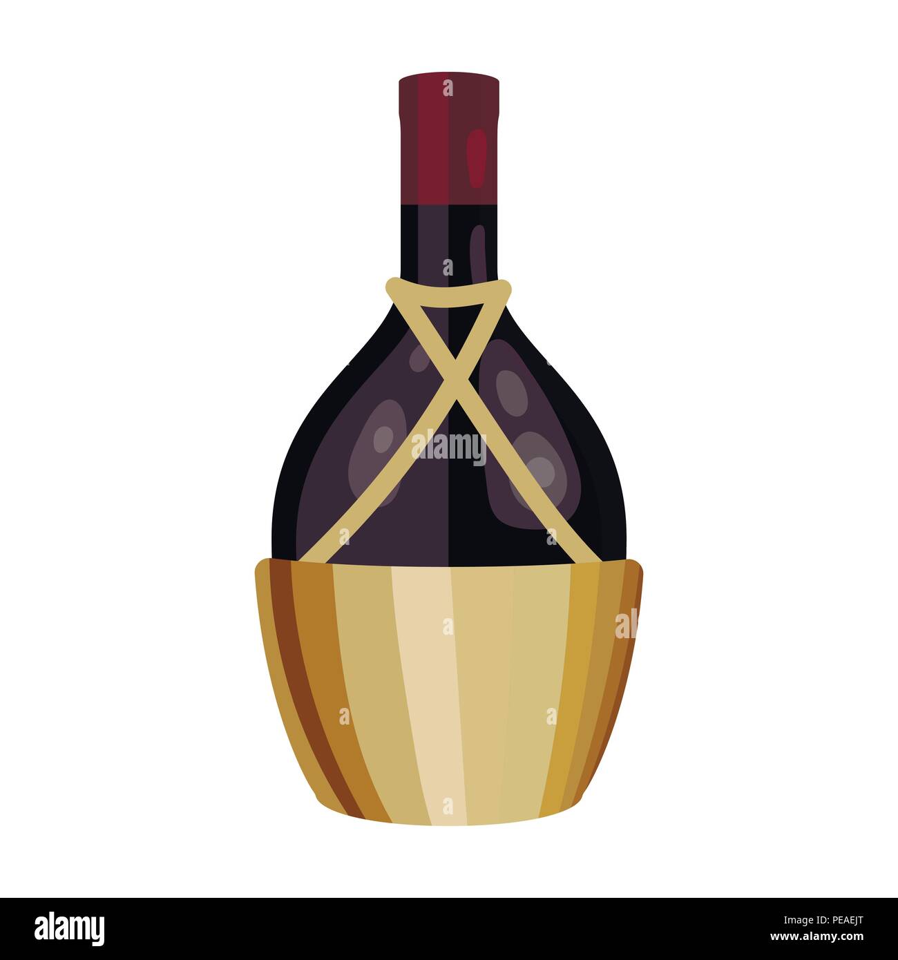 Bottle of wine icon in cartoon design isolated on white background ...