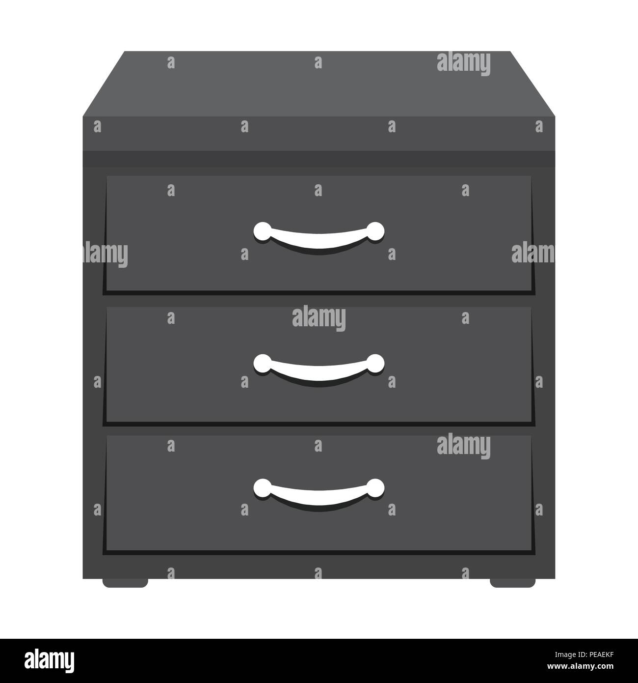 Office filing cabinet icon in monochrome style isolated on white ...