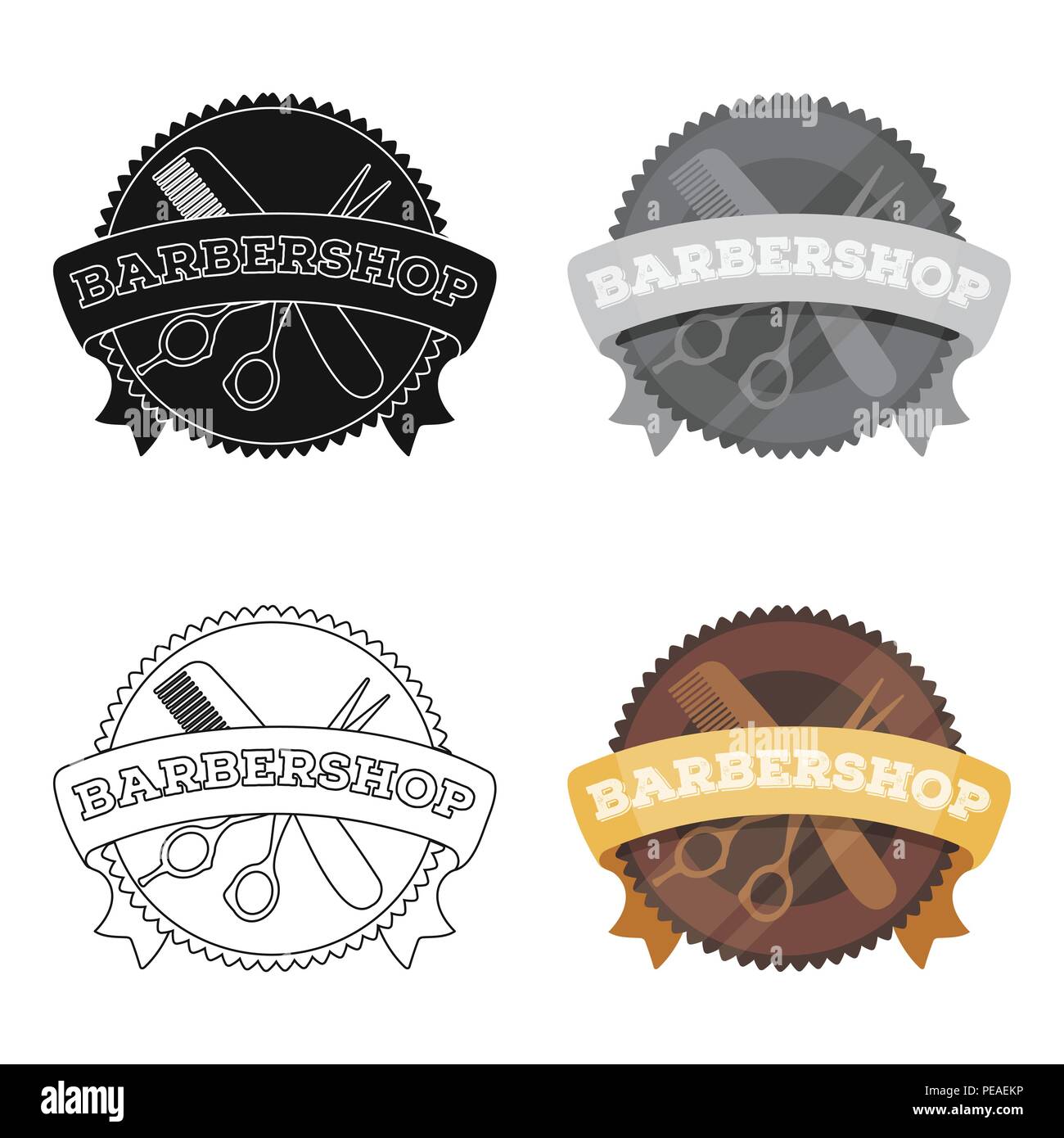 Barber's sign.Barbershop single icon in cartoon style vector symbol ...