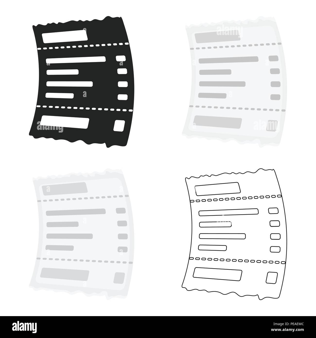 Receipt icon in cartoon style isolated on white background. E-commerce ...
